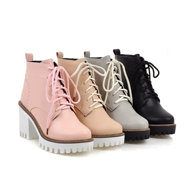 Ulass Lace Up High Heel Ankle Boots on Luulla
