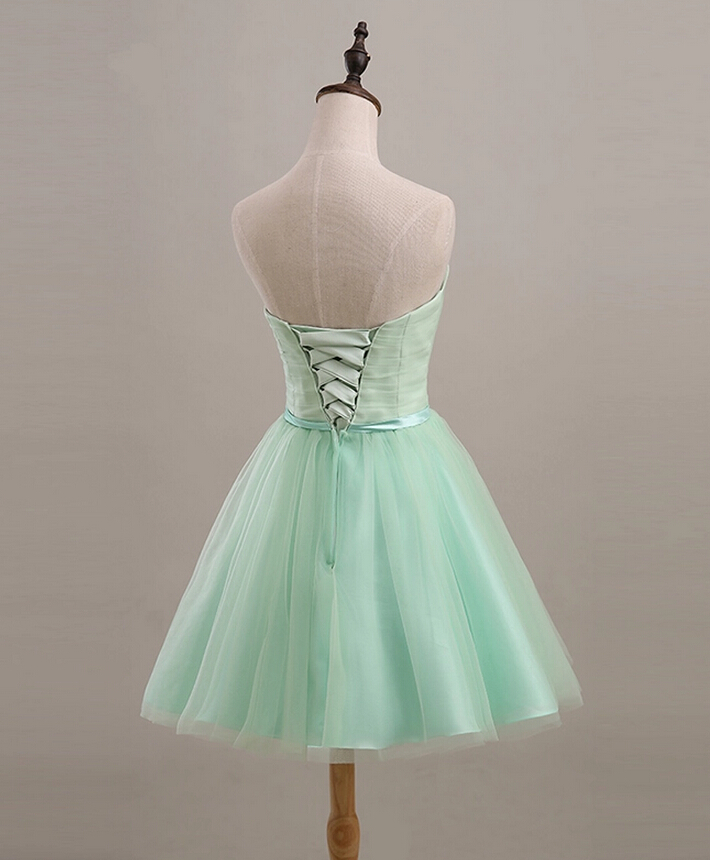 Sweetheart Neckline Pleated Bodice A-line Tulle Bridesmaid Dress In ...