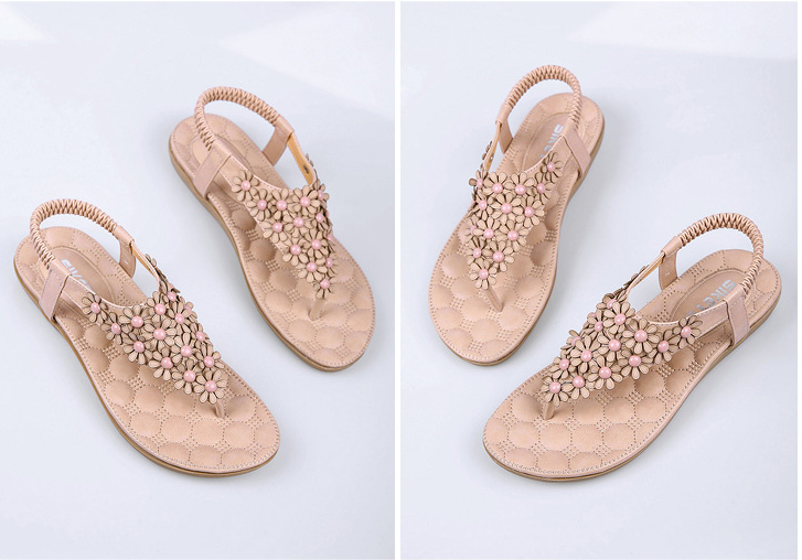 Ulass Sweet Rhinestone Flat Sandals on Luulla