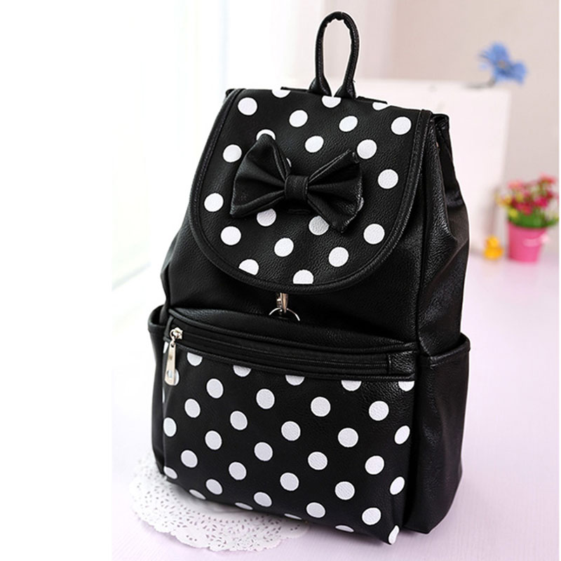 Ulass Sweet Cute Bow Dot Casual Leather Backpack-bb-3 on Luulla