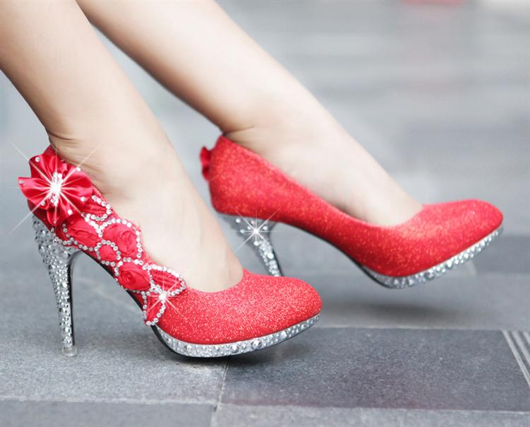 Ulass Flower Rhinestone Heels on Luulla