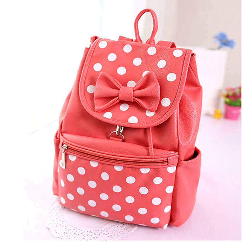 Ulass Sweet Cute Bow Dot Casual Leather Backpack-bb-3 on Luulla